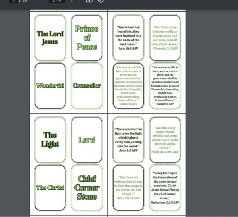 Names of Jesus, Bible Flashcards, Kids Bible Cards, Kids Bible ...