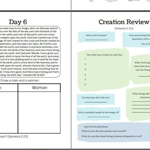 Days of Creation, Bible Activity Pages, Kids Bible Lessons, Kids Bible ...