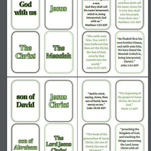 Names of Jesus, Bible Flashcards, Kids Bible Cards, Kids Bible ...