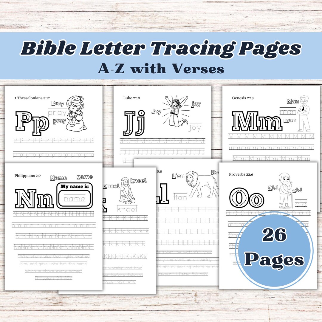 Bible Alphabet, Alphabet Tracing, ABC Tracing, Alphabet Trace, ABC ...