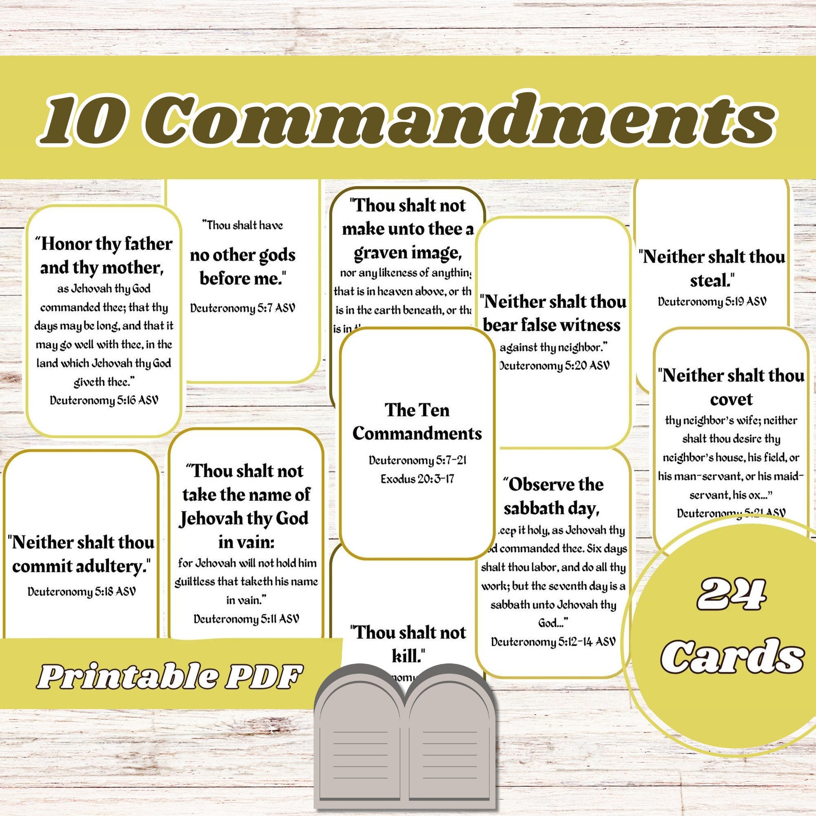 10 Commandments, Kids Bible Printable, Sunday School, Bible Learning ...