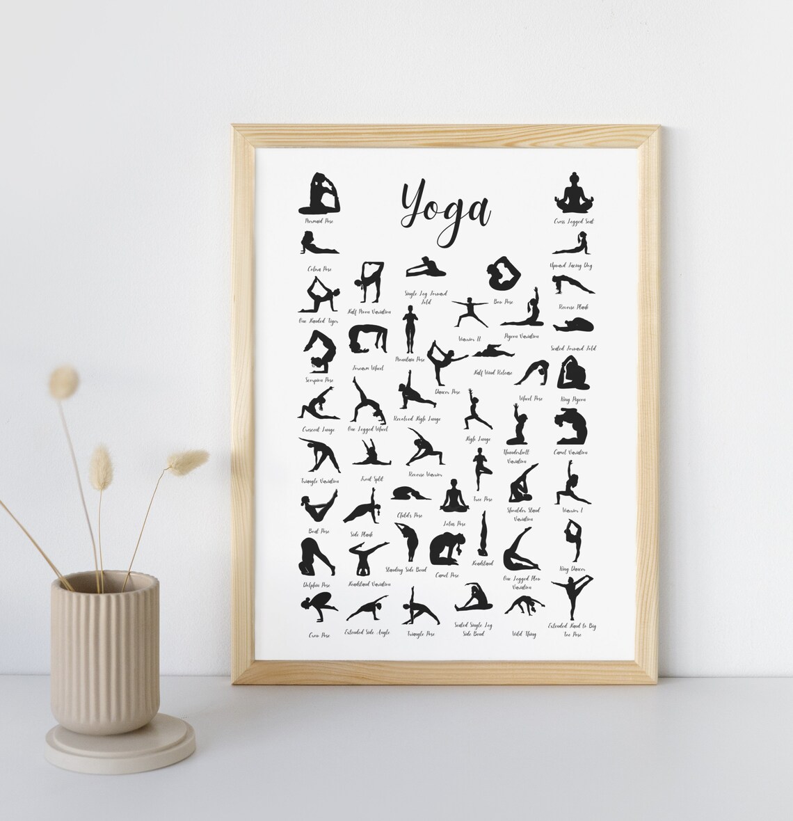 Yoga Poses Poster, Yoga Poses Printable, Yoga Printable, Yoga Art ...