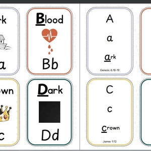 Bible Alphabet, Kids Bible Cards, Alphabet Flashcards, ABC Bible Verses ...