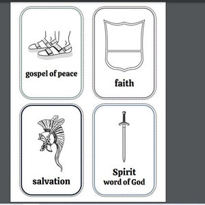 Armor of God, God’s Armor, Ephesians 6, Kids Bible Cards, Bible Verse ...