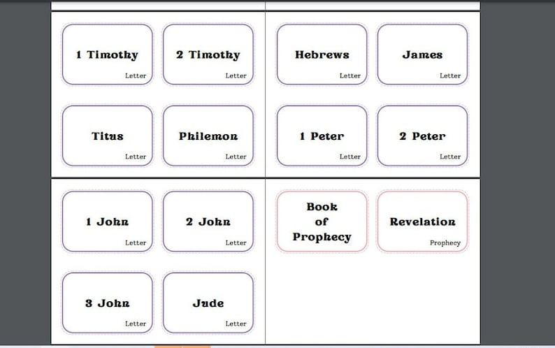 Books of the Bible Flashcards, Books of Bible Cards for Kids, Kids ...