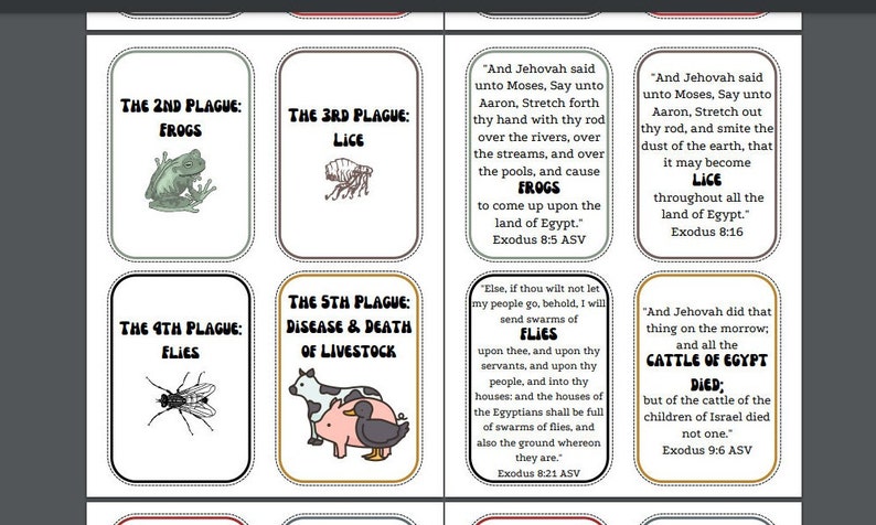 10 Plagues, Ten Plagues Bible, Ten Plagues of Egypt, Bible Flash Cards ...