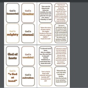Names of God, Attributes of God, Bible Flashcards, Kids Bible Cards ...