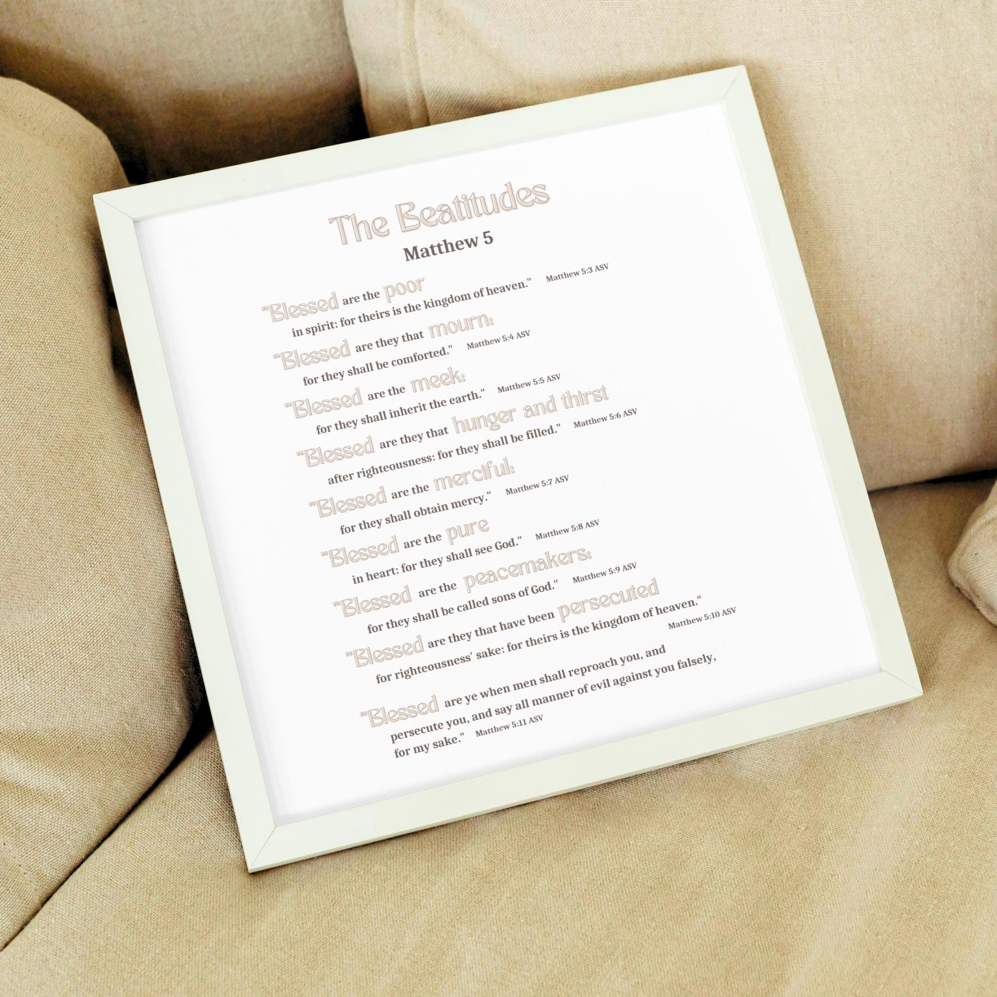 The Beatitudes, Beatitudes Poster, Beatitudes Printable, Matthew 5 ...
