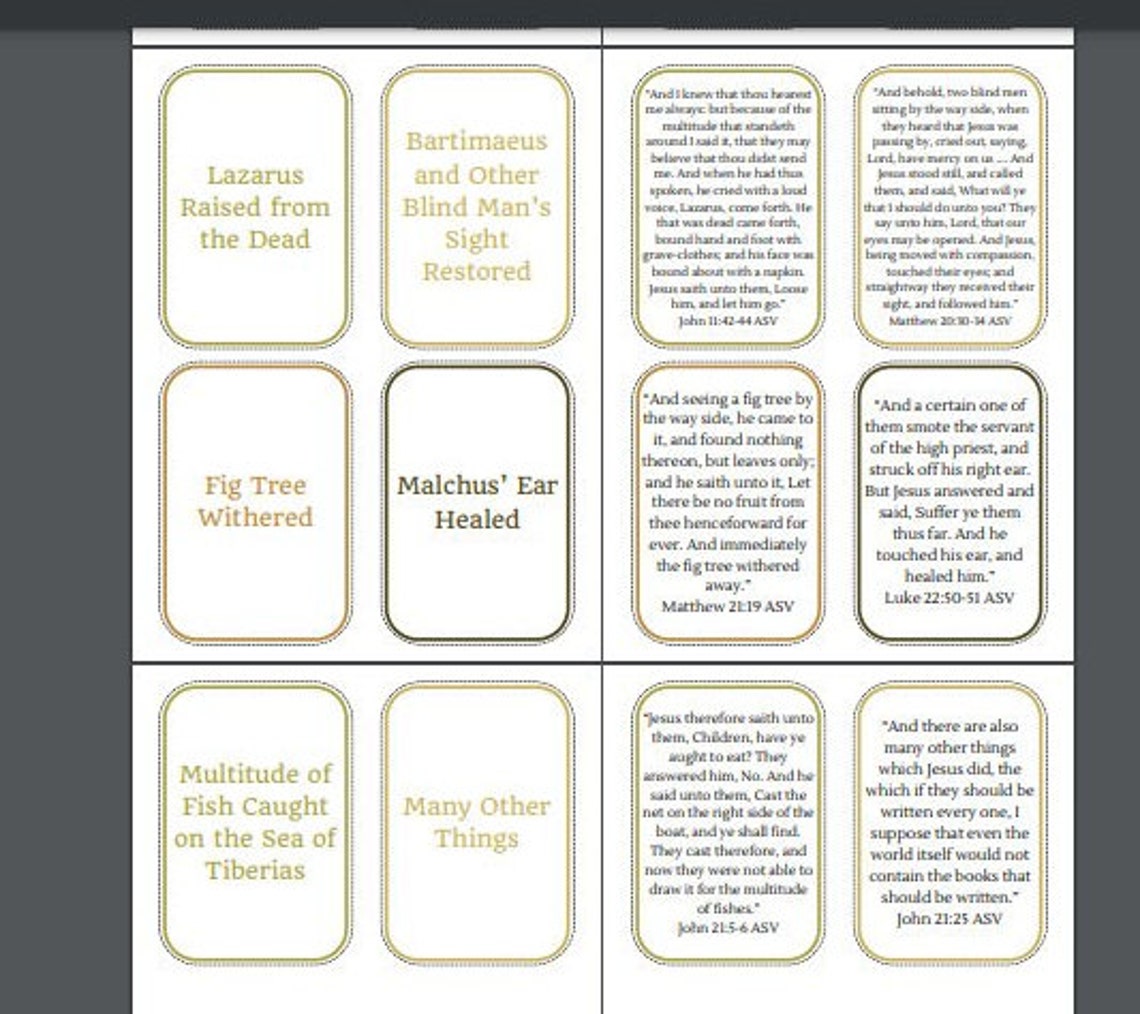 Miracles of Jesus, Jesus Miracles, Bible Flashcards, Kids Bible Cards ...