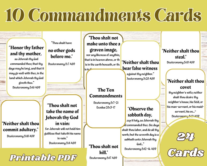 10 Commandments, Kids Bible Printable, Sunday School, Bible Learning ...