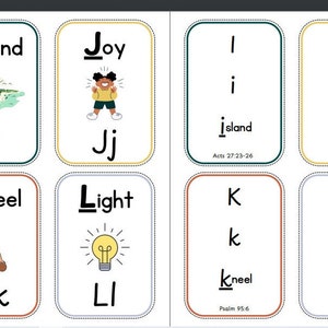 Bible Alphabet, Kids Bible Cards, Alphabet Flashcards, ABC Bible Verses ...