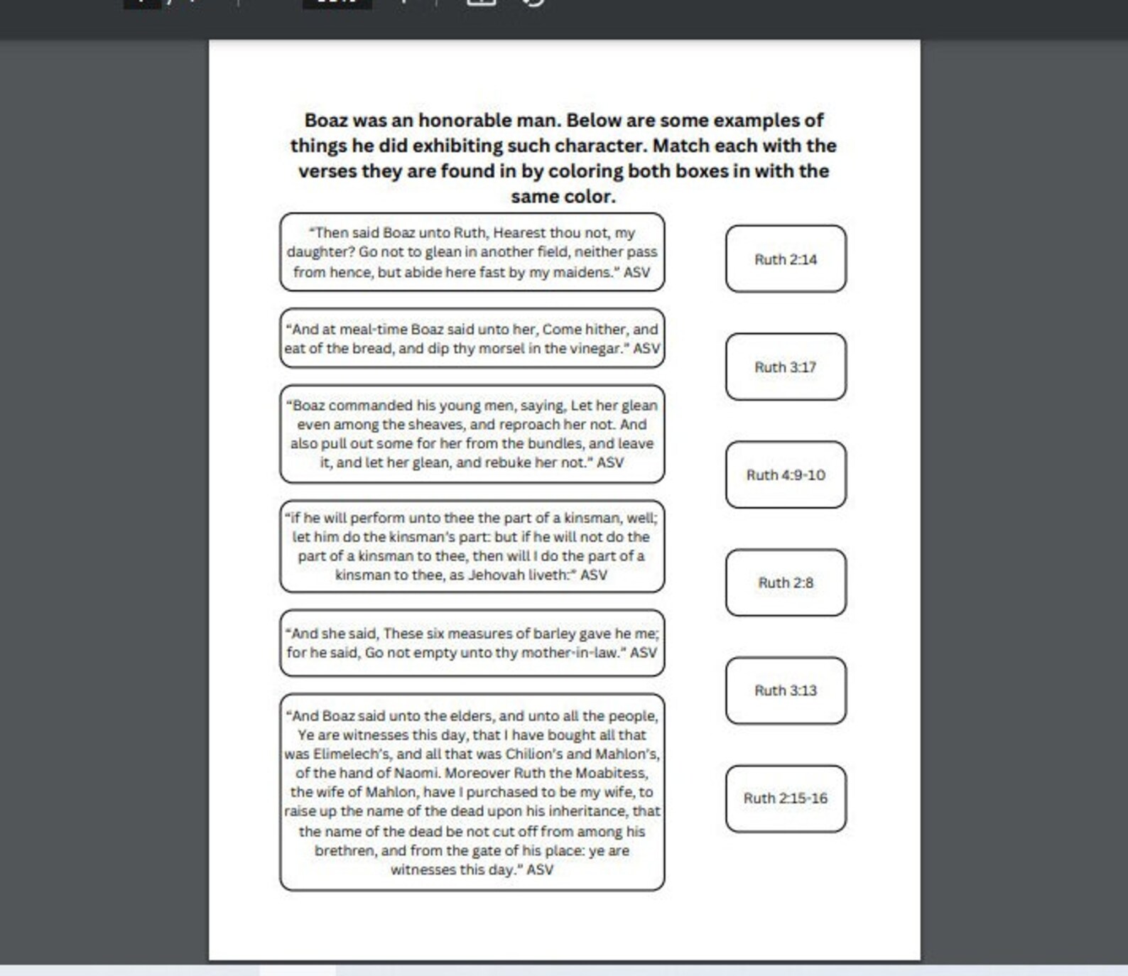 Book of Ruth, Bible Worksheets, Ruth Bible, Kids Bible Study, Ruth ...