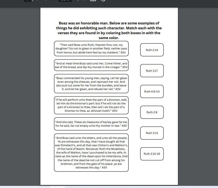 Book of Ruth, Bible Worksheets, Ruth Bible, Kids Bible Study, Ruth ...