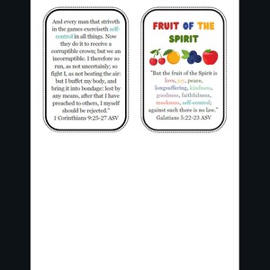 Fruit of the Spirit, Fruits of the Spirit, Kids Bible Cards, Bible ...
