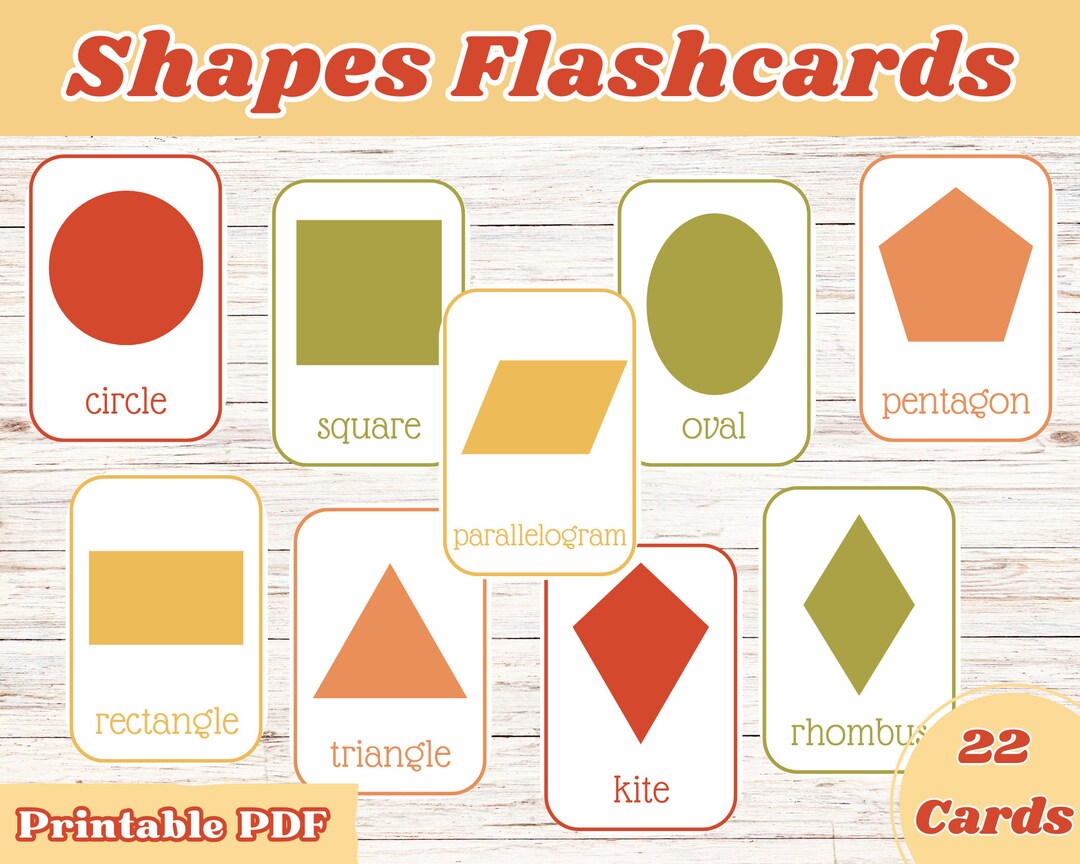 Shapes Flashcards, Shapes for Kids, Shape Flashcard, Math Printables ...
