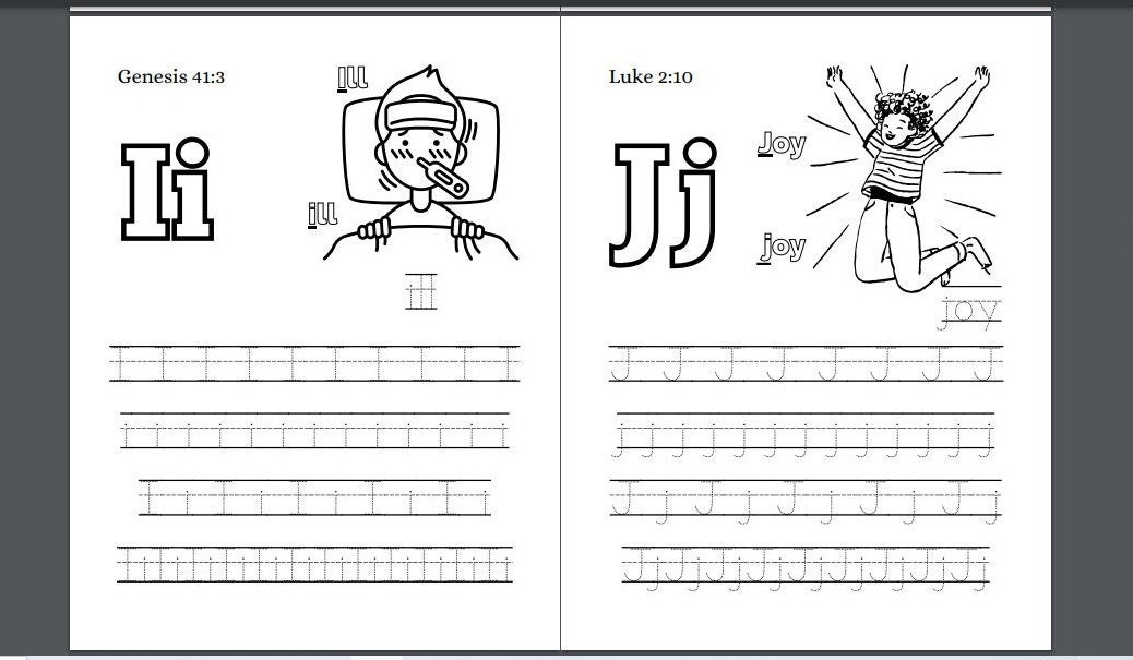 Bible Alphabet, Alphabet Tracing, ABC Tracing, Alphabet Trace, ABC ...