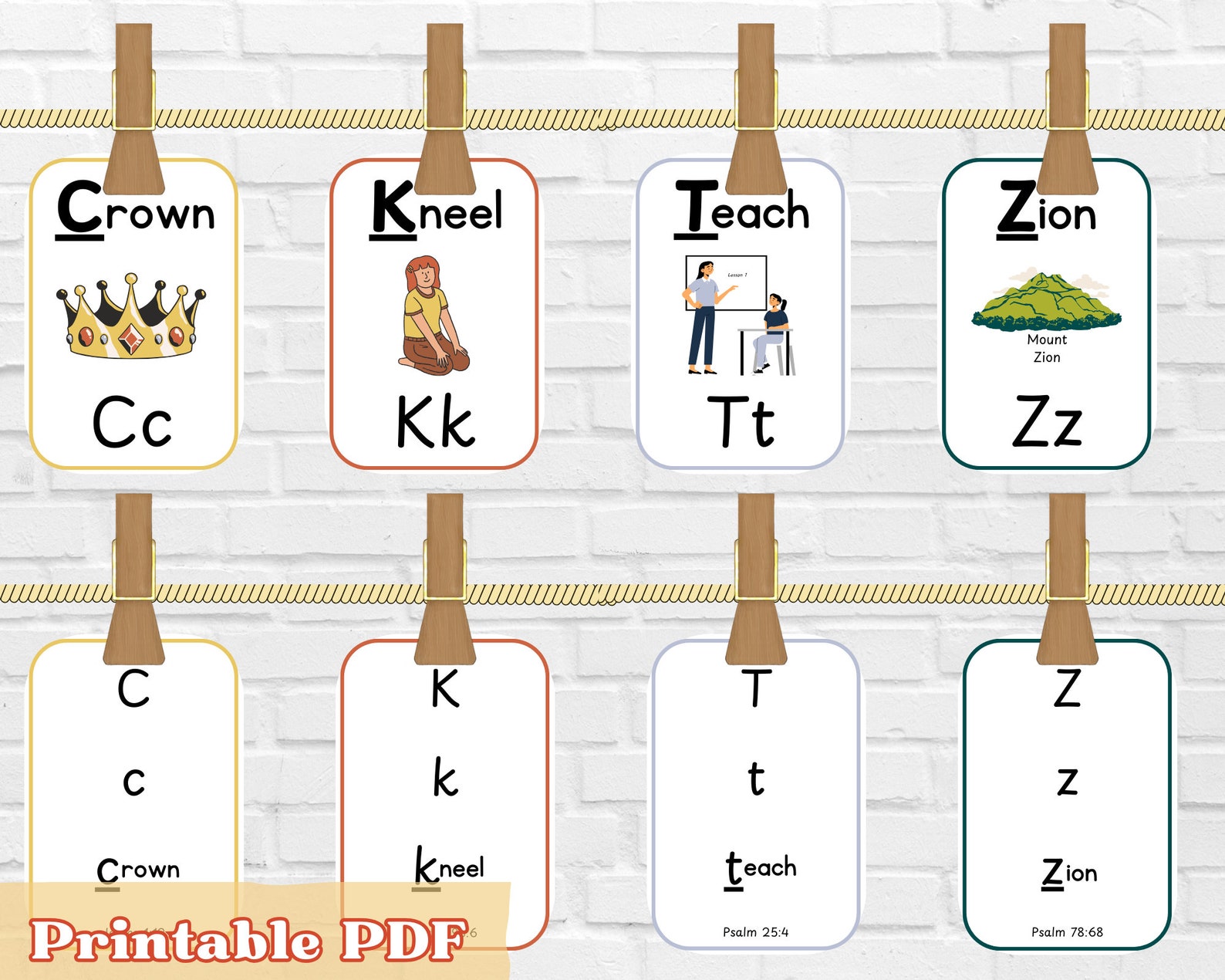 Bible Alphabet, Kids Bible Cards, Alphabet Flashcards, ABC Bible Verses ...