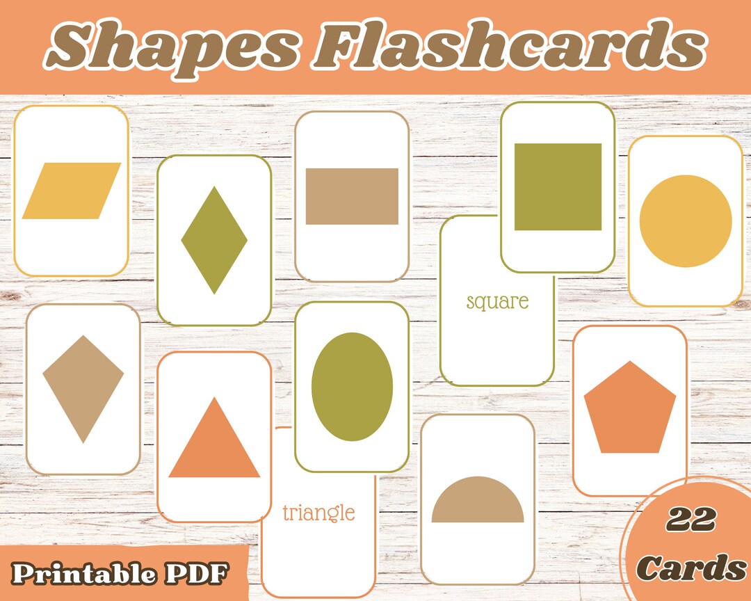 Shapes Flashcards, Shapes for Kids, Shape Flashcard, Math Printables ...