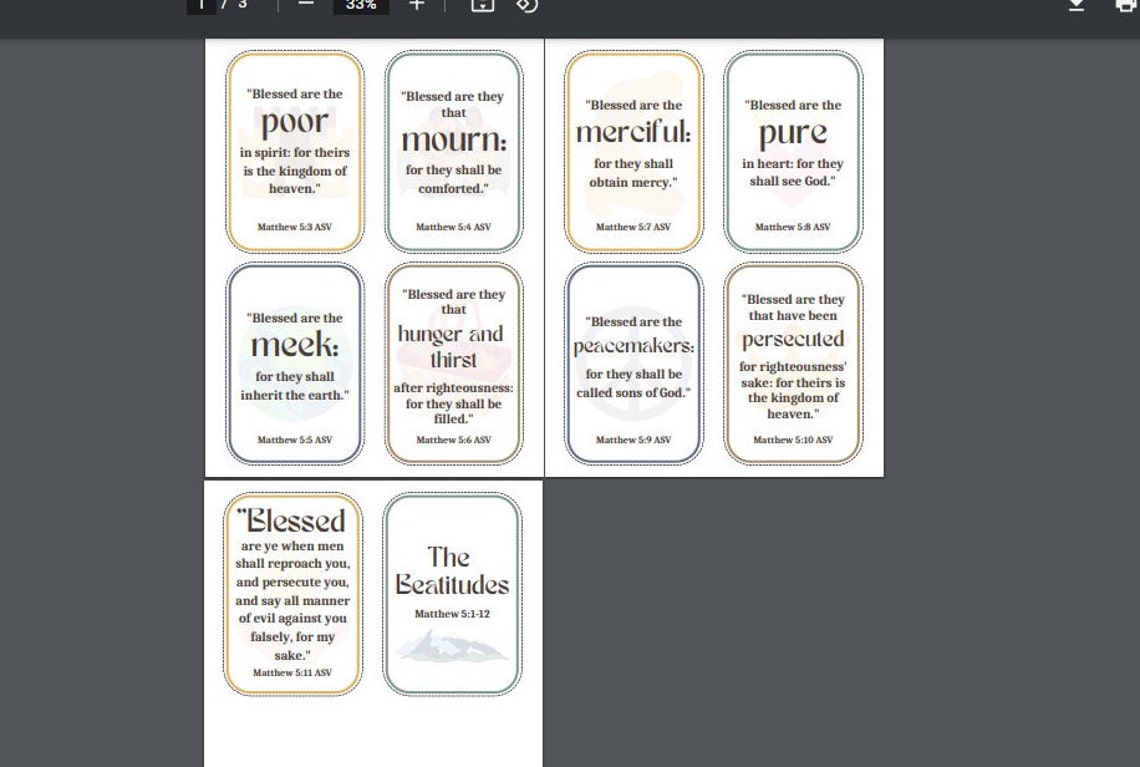 The Beatitudes, Beatitudes, Beatitudes Printable, Matthew 5, Sunday ...