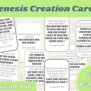 Genesis, Creation Bible Story, Kids Bible Cards, Bible Flash Cards ...