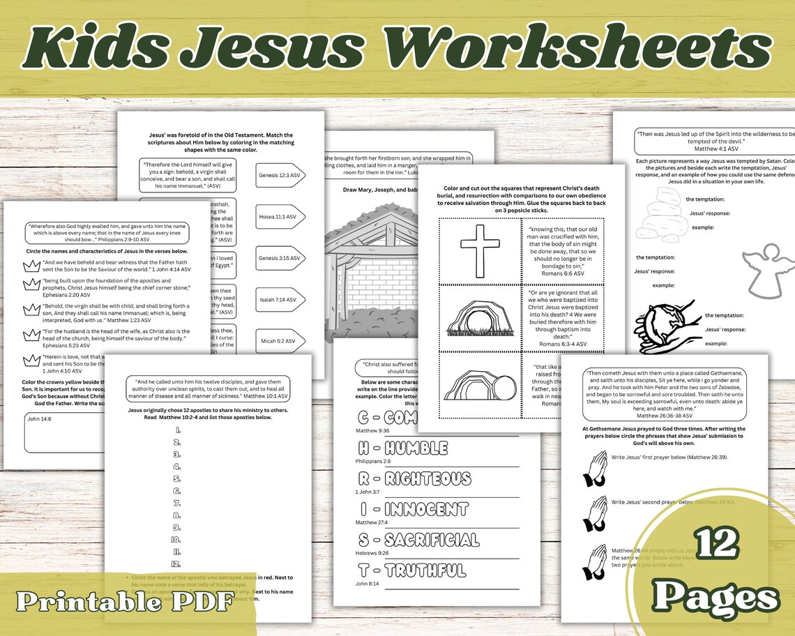 Life of Jesus, Bible Worksheets, Jesus Printable, Kids Bible Study ...