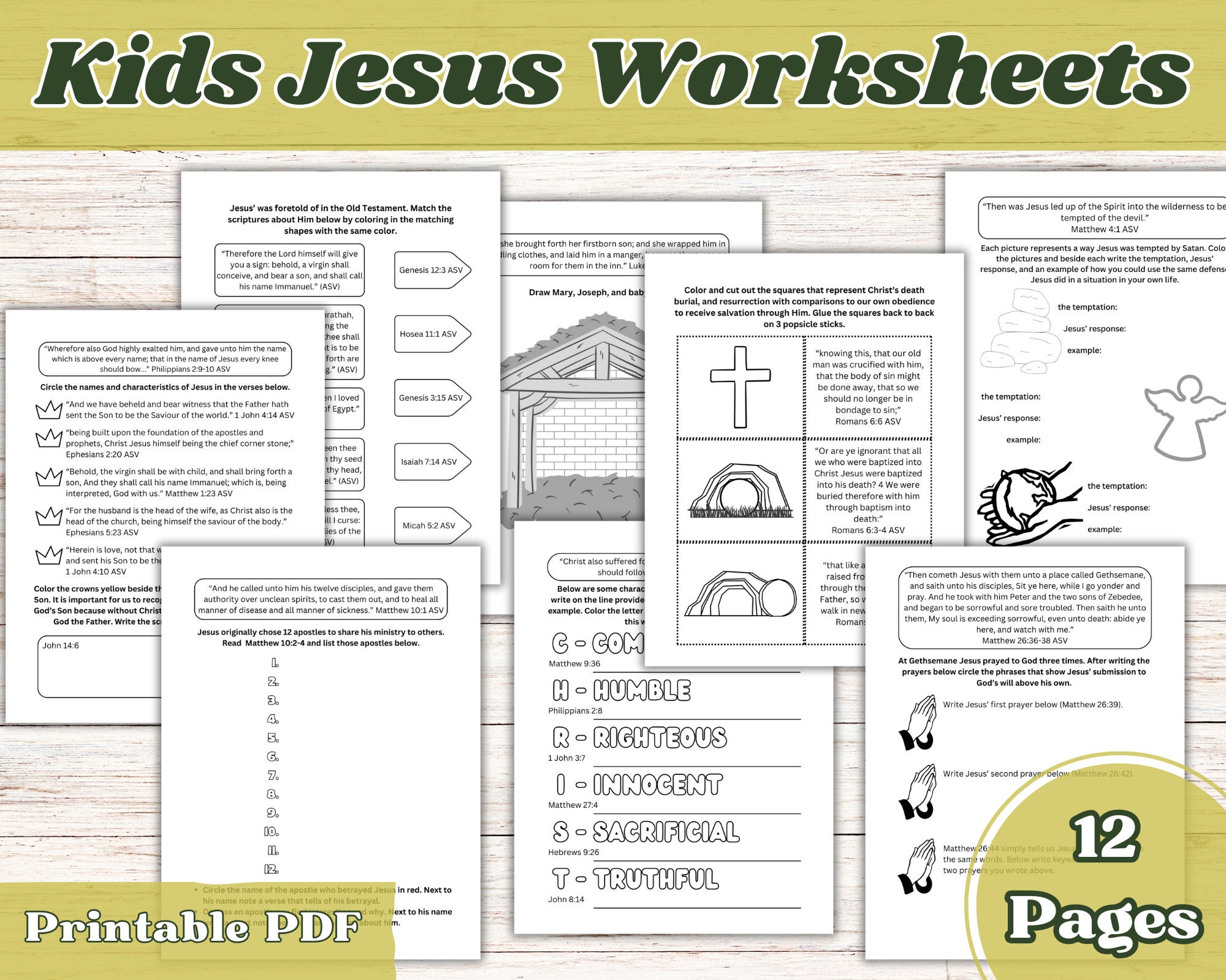 Life of Jesus, Bible Worksheets, Jesus Printable, Kids Bible Study ...