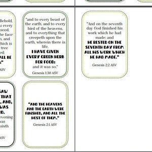 Genesis, Creation Bible Story, Kids Bible Cards, Bible Flash Cards ...