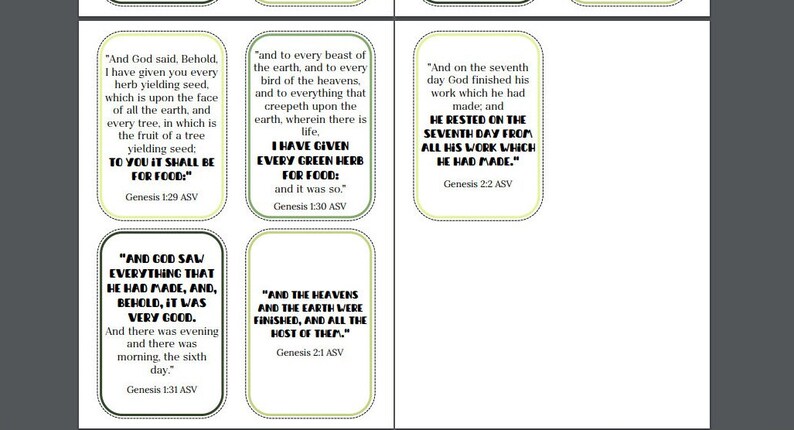 Genesis, Creation Bible Story, Kids Bible Cards, Bible Flash Cards ...