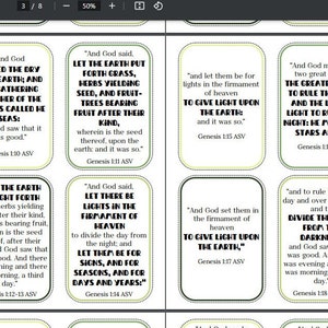Genesis, Creation Bible Story, Kids Bible Cards, Bible Flash Cards ...