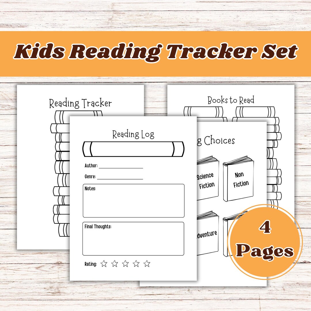 Kids Reading Tracker, Kids Reading Log, Kids Reading Print, Reading Log ...