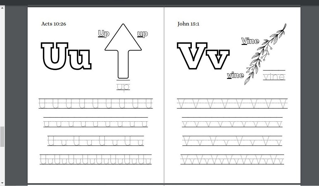 Bible Alphabet, Alphabet Tracing, ABC Tracing, Alphabet Trace, ABC ...