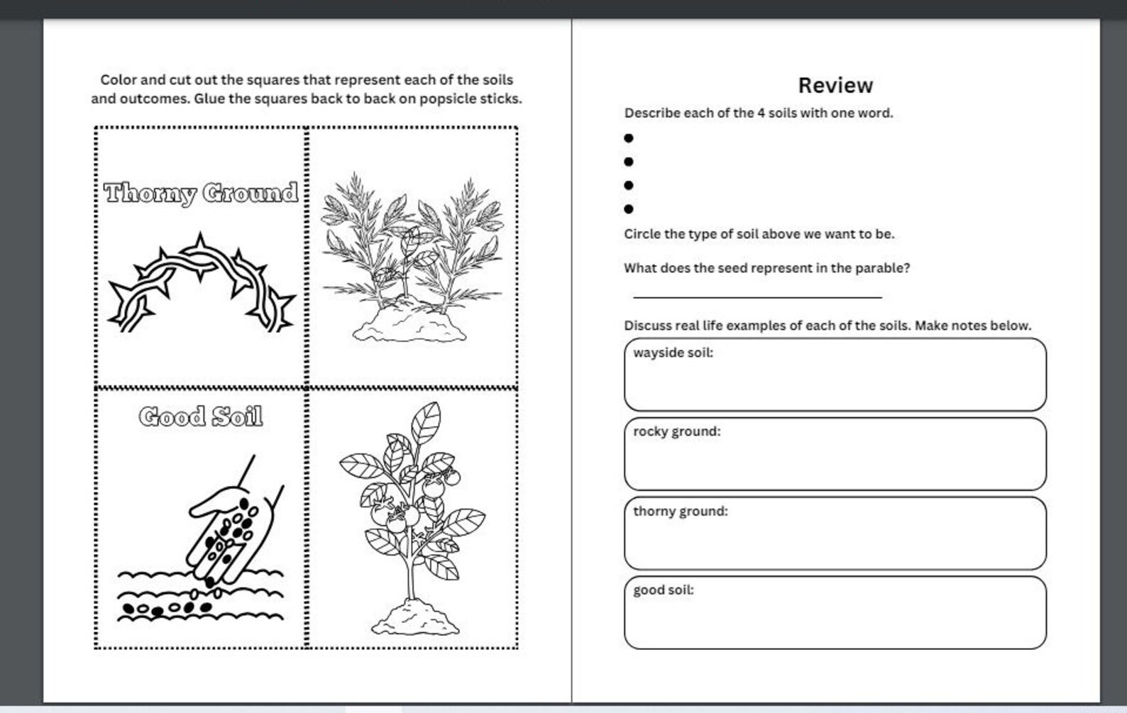 Parable of the Sower, Parables, Bible Worksheets, Kids Bible Study ...