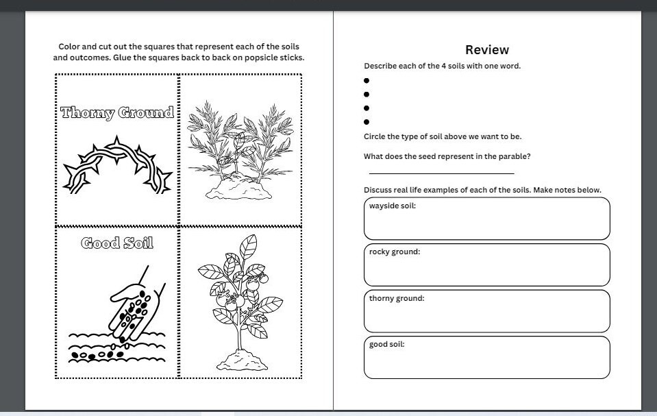 Parable of the Sower, Parables, Bible Worksheets, Kids Bible Study ...