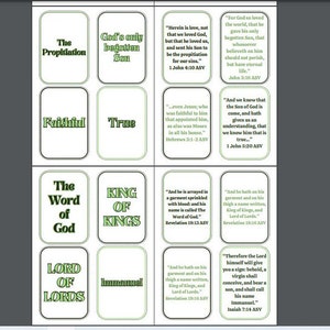 Names of Jesus, Bible Flashcards, Kids Bible Cards, Kids Bible ...