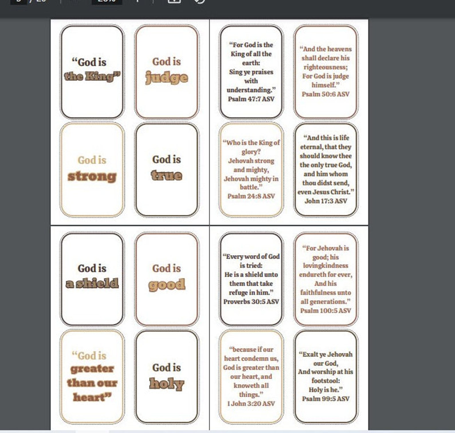 Names of God, Attributes of God, Bible Flashcards, Kids Bible Cards ...