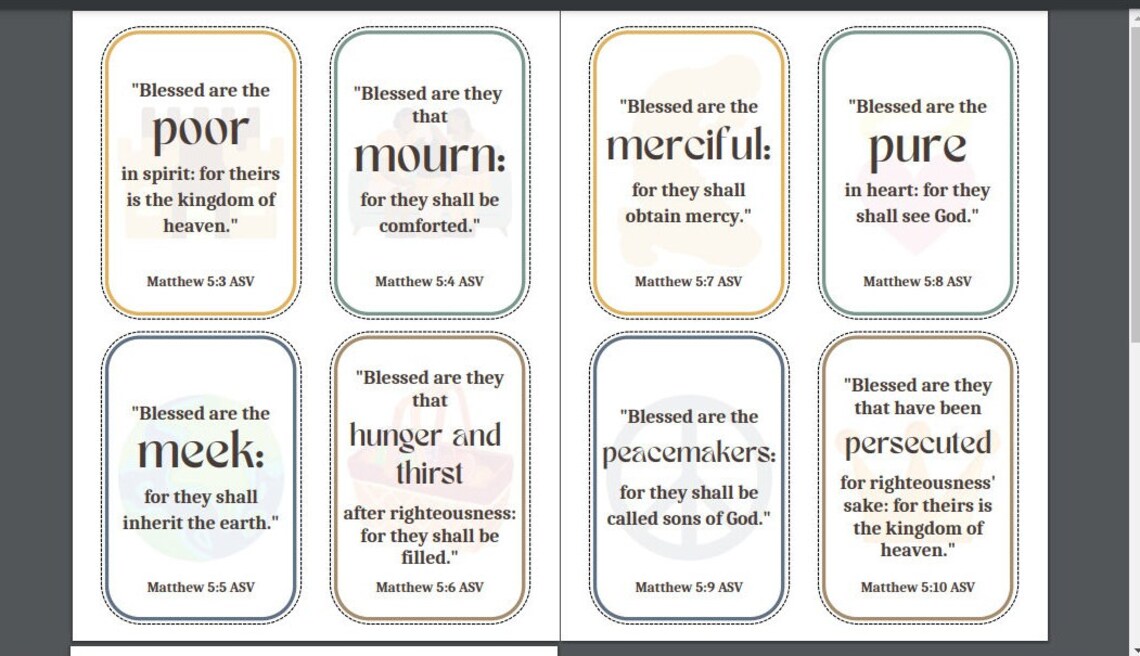 The Beatitudes, Beatitudes, Beatitudes Printable, Matthew 5, Sunday ...