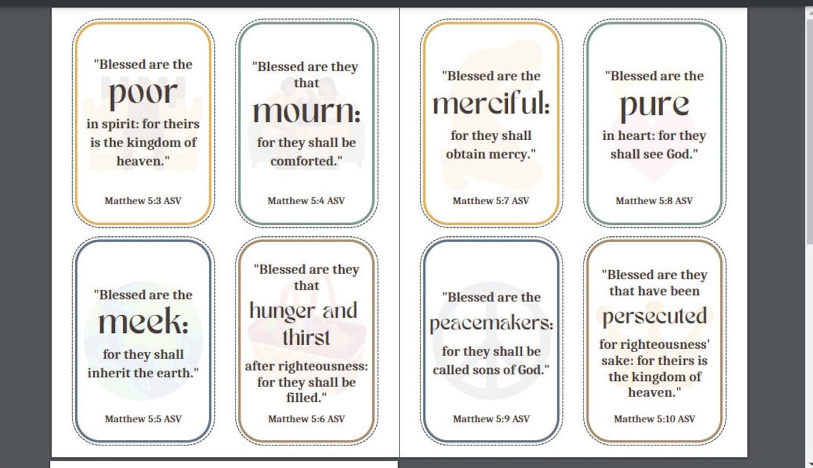 The Beatitudes, Beatitudes, Beatitudes Printable, Matthew 5, Sunday ...