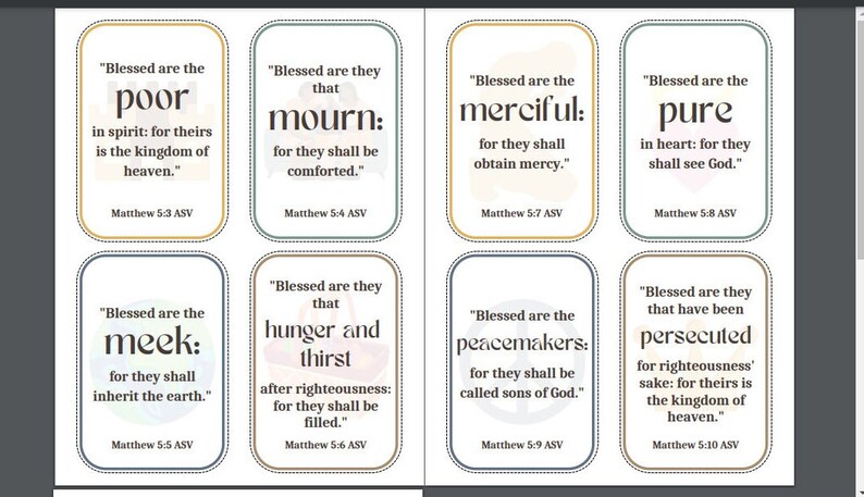 The Beatitudes, Beatitudes, Beatitudes Printable, Matthew 5, Sunday ...