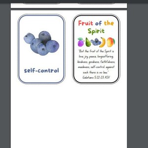 Fruit of the Spirit, Kids Bible Cards, Bible Flash Cards, Bible Verse ...