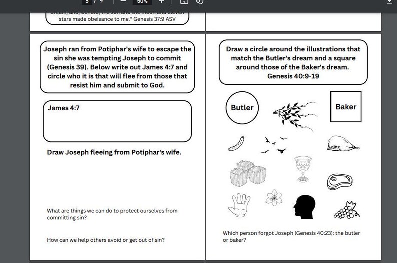 Story of Joseph, Bible Activity Pages, Bible Worksheets, Kids Bible ...
