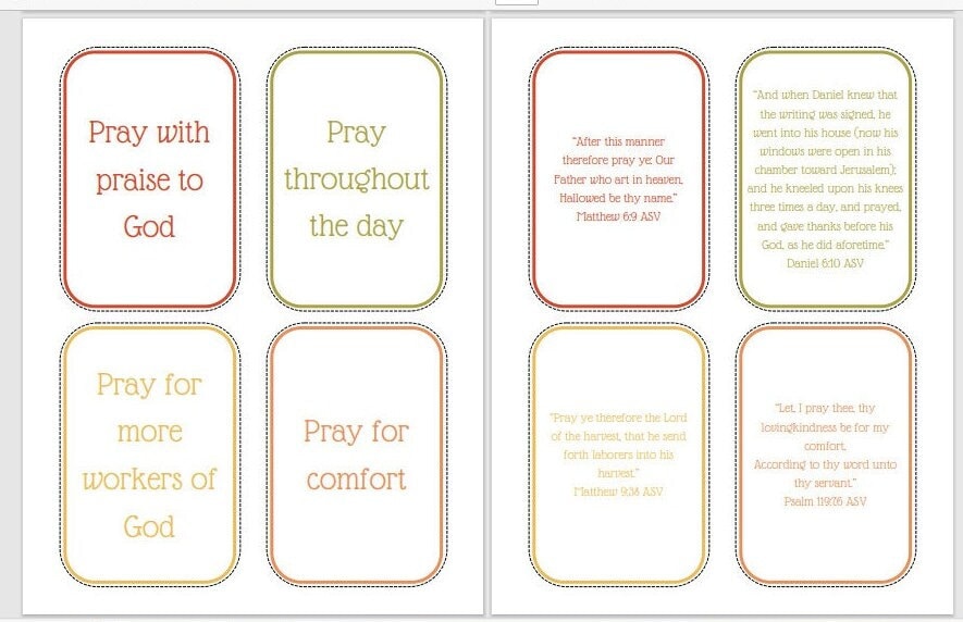 How to Pray, Kids Prayer Cards, Childrens Prayer, Bible Flashcards ...