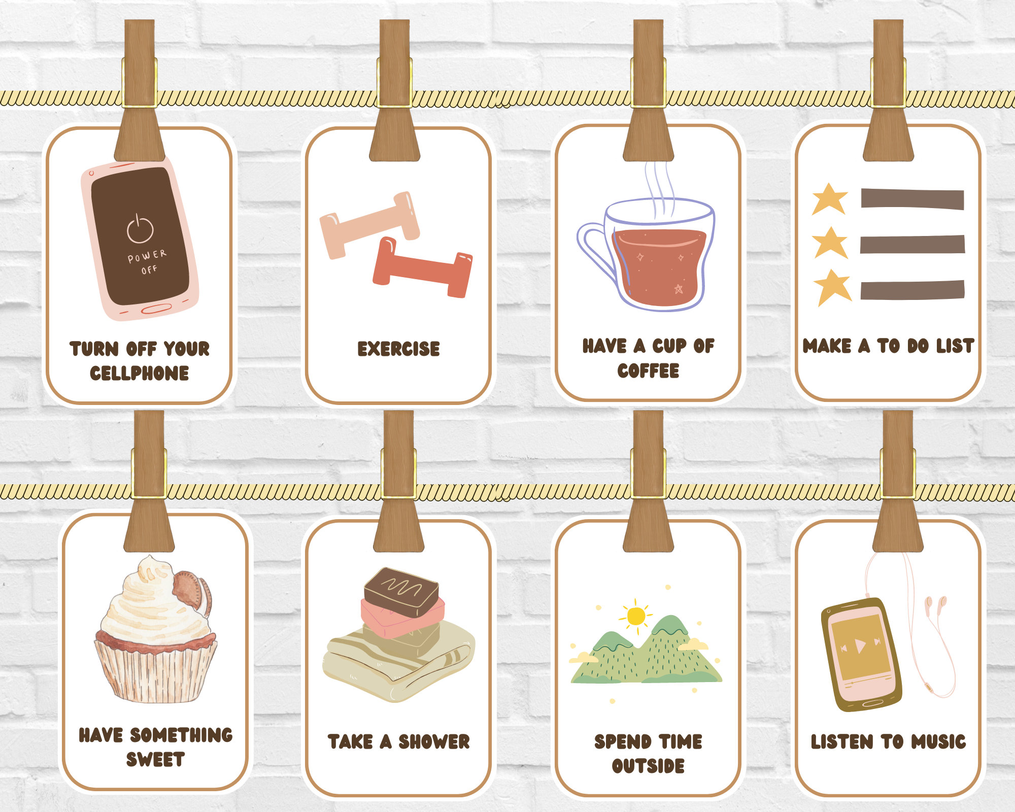 Self Care Cards, Selfcare Cards, Self Care Flashcards, Self Care Ideas ...