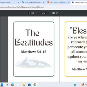The Beatitudes, Beatitudes, Beatitudes Printable, Matthew 5, Beatitudes ...