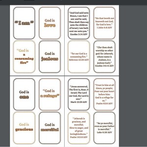 Names of God, Attributes of God, Bible Flashcards, Kids Bible Cards ...