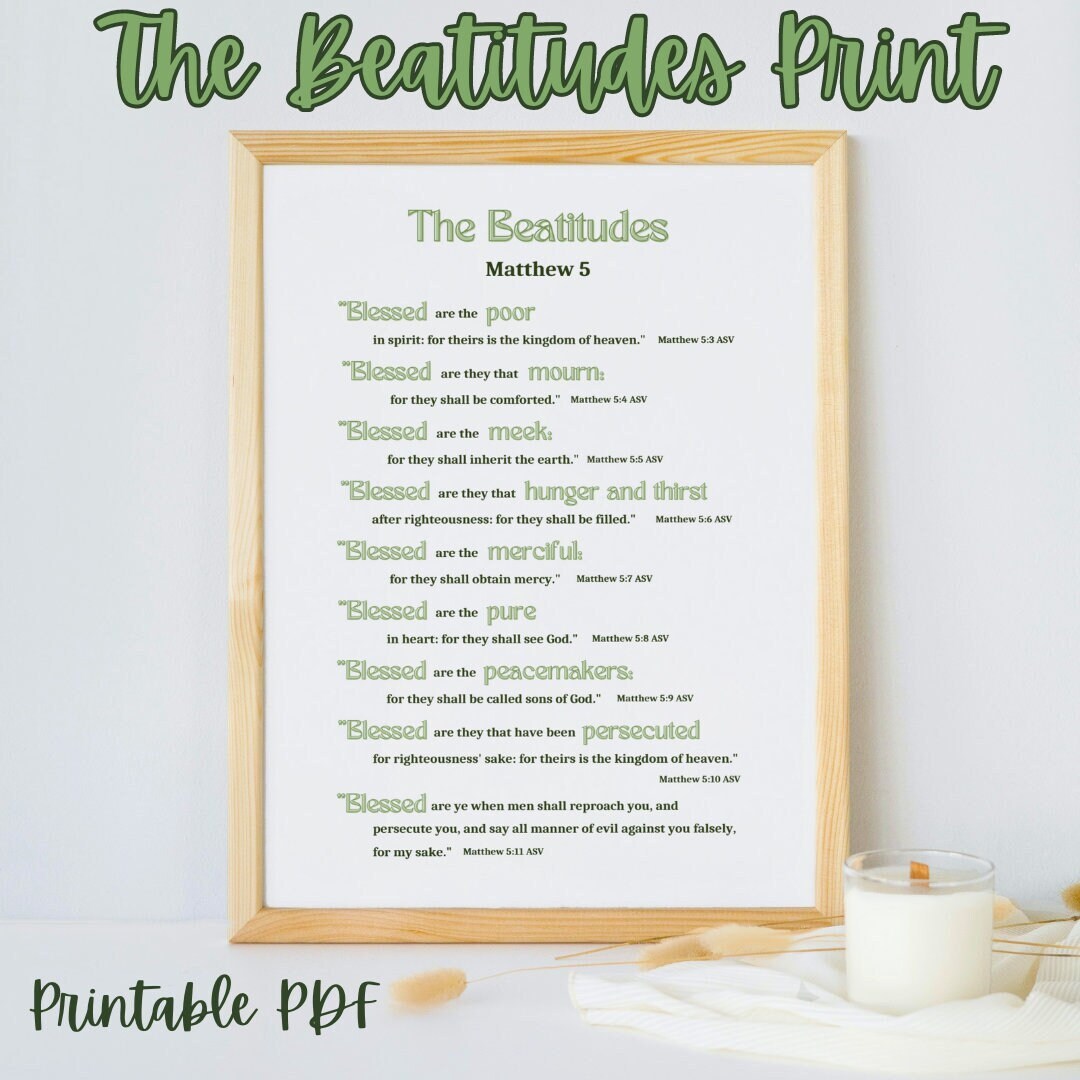 The Beatitudes Beatitudes Poster Beatitudes Printable - Etsy Australia