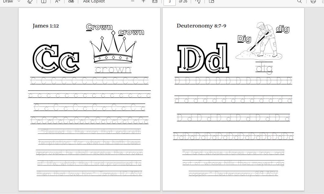Bible Alphabet, Alphabet Tracing, ABC Tracing, Alphabet Trace, ABC ...