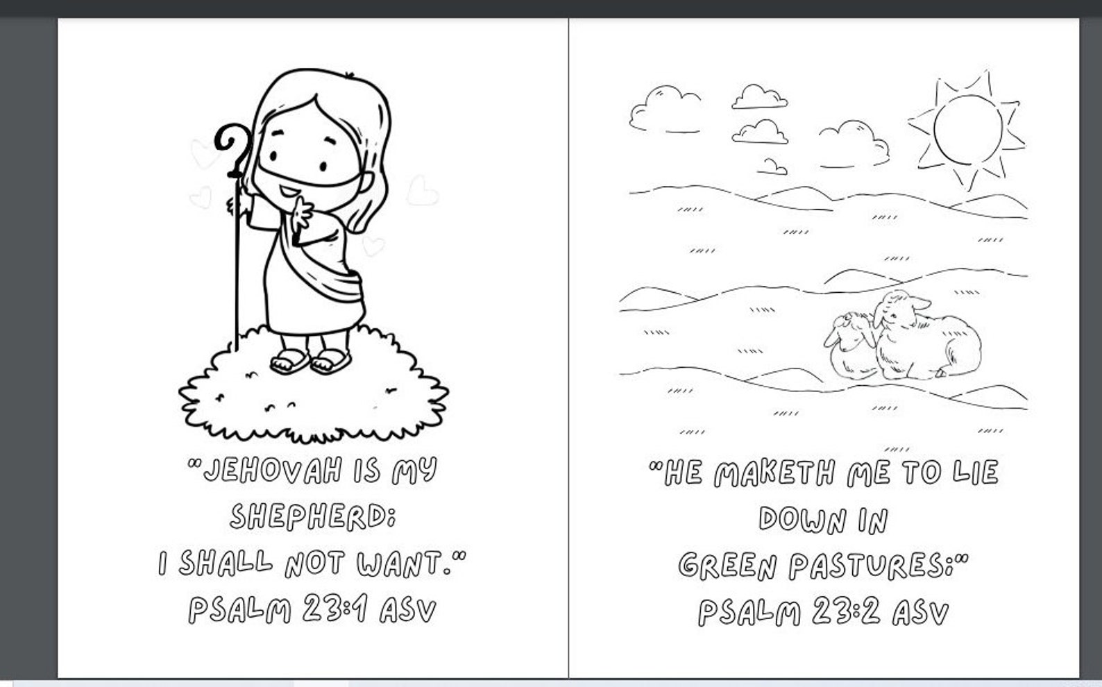 Psalm 23, Psalm 23 Printable, Psalms 23, Bible Coloring Pages, Bible ...