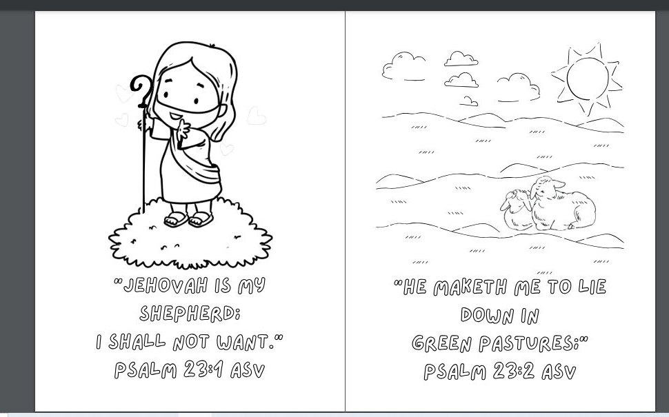 Psalm 23, Psalm 23 Printable, Psalms 23, Bible Coloring Pages, Bible ...