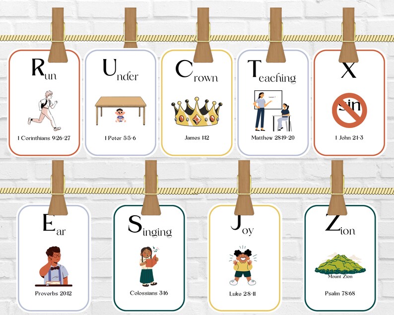 Bible Alphabet, Kids Bible Cards, Alphabet Flashcards, ABC Bible Verses ...