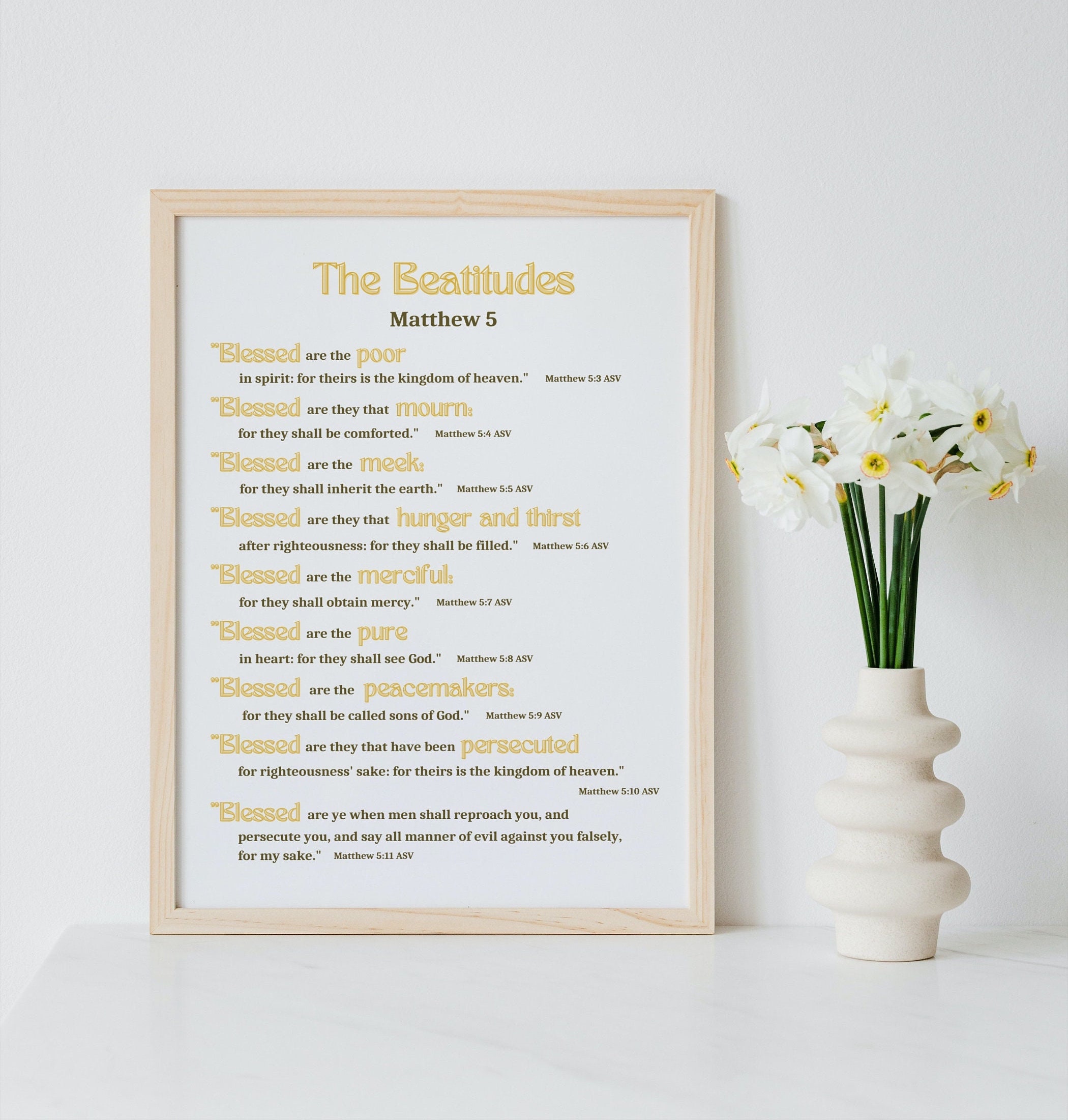 The Beatitudes, Beatitudes Poster, Beatitudes Printable, Matthew 5 ...